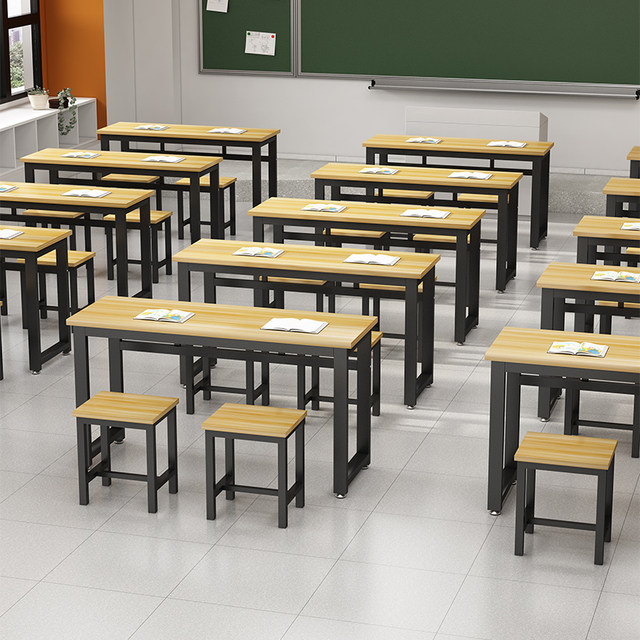 School desks and chairs tutoring training class single and double desks ...