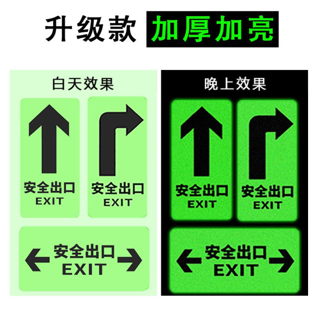 Circular safety exit sign, luminous floor-mounted safety channel, wear ...
