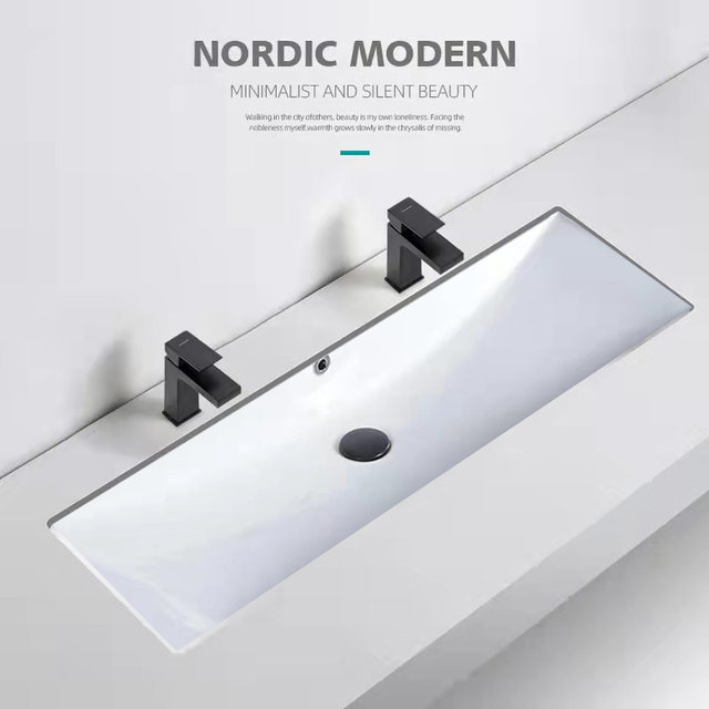 Large size ceramic under-counter basin 1 meter 9080760 large double ...