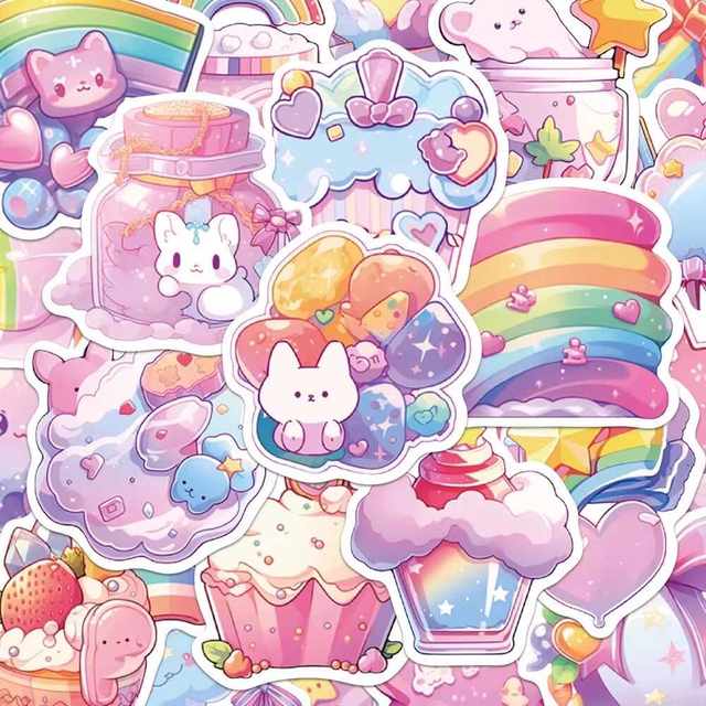 Candy small object stickers 50 cards cute mobile phone shell notebook ...