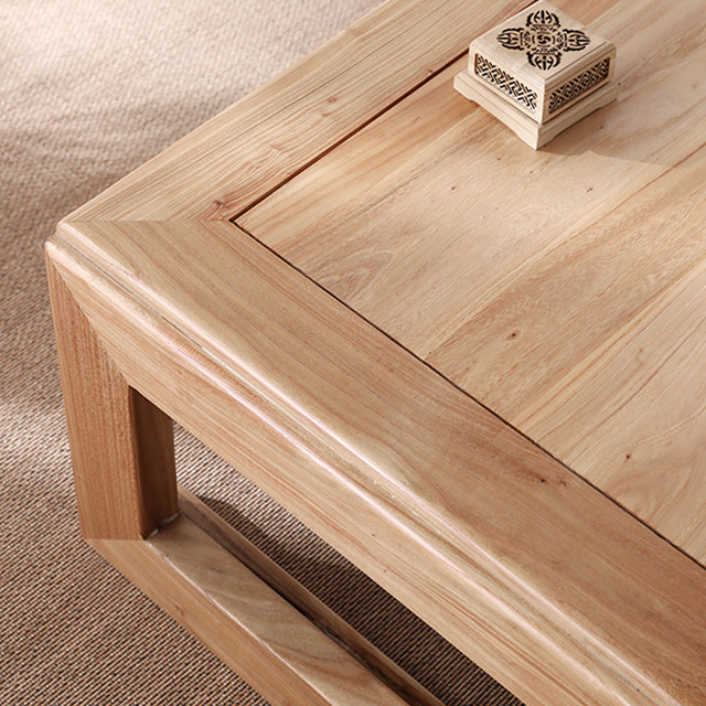Old elm Japanese style new Chinese tatami coffee table solid wood ...