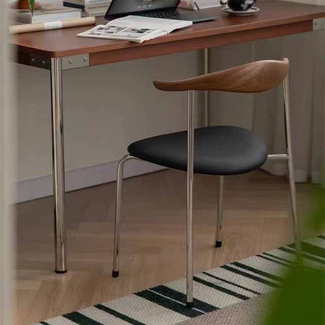 Nordic solid wood backbone Chinese ancient food chair designer black ...