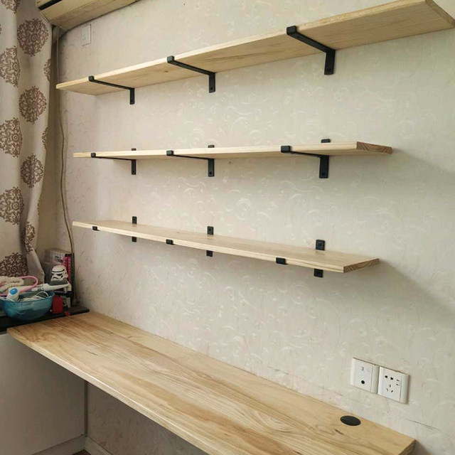 Log wall storage rack, one-piece partition, solid wood wall bookshelves ...