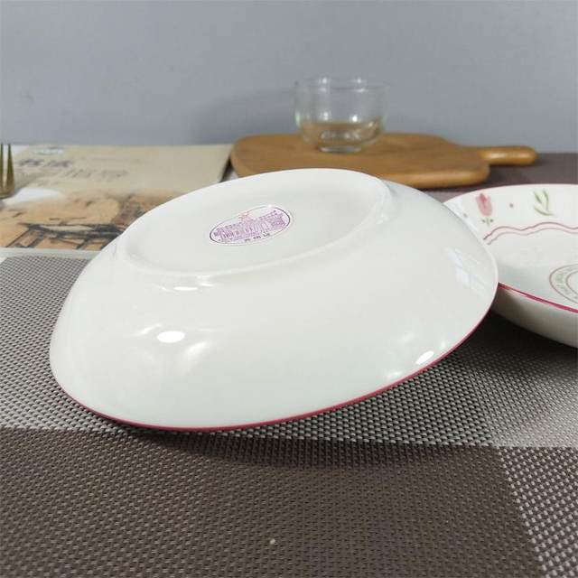 Disk household vegetable dish, Ceramic 7 -inch fried dish dish under ...