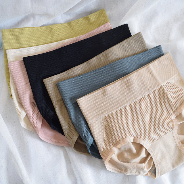 Mid-waist tummy-controlling seamless underwear for women, breathable ...