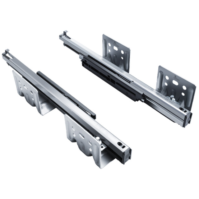 Hettich bottom drawer guide rail three-section rail damping buffer ...