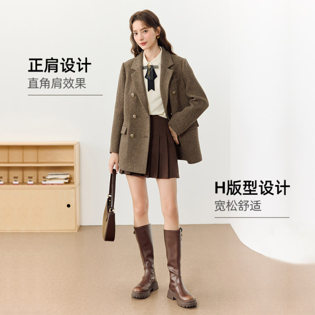 All -wool old money wind West outfit female KBNE autumn and winter new ...
