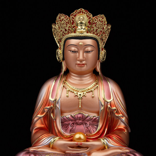 Vairocana Buddha statue home worship resin gold-colored Chinese desktop ...