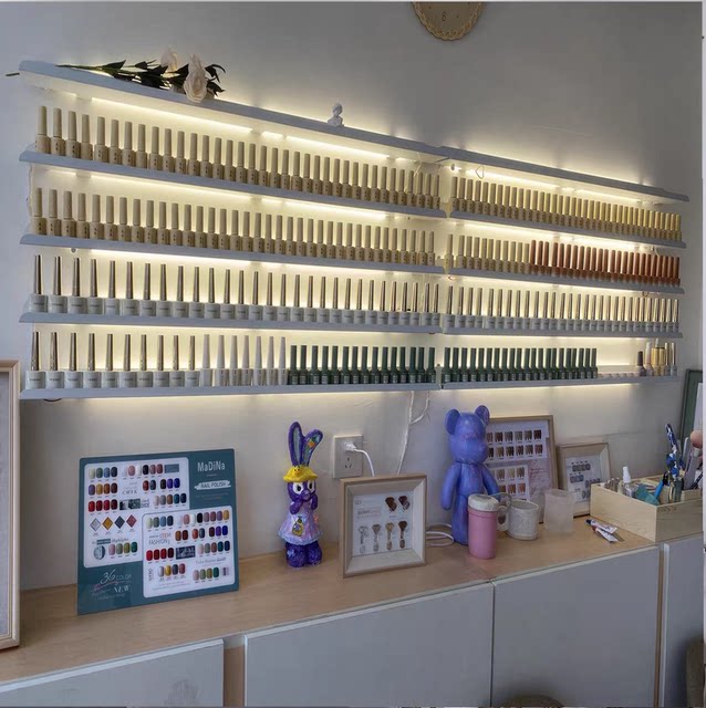 Armor glue display rack iron glowing wall hanging wall shelf nail shop ...