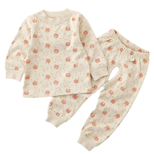 Natural colored cotton baby spring clothes new baby pure cotton cartoon ...