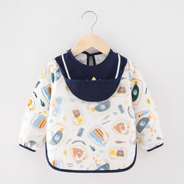 Baby coveralls, eating bibs, girls' pure cotton waterproof and anti-dirty baby children's rice ...