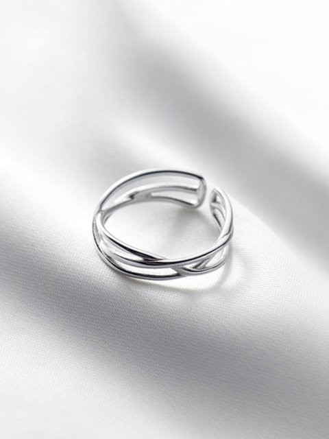S925 sterling silver ring ring for women niche design simple line pinky ...