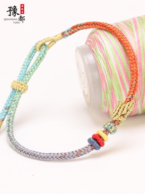 Hand rope woven red rope peach blossoms thin couple bracelet finished ...