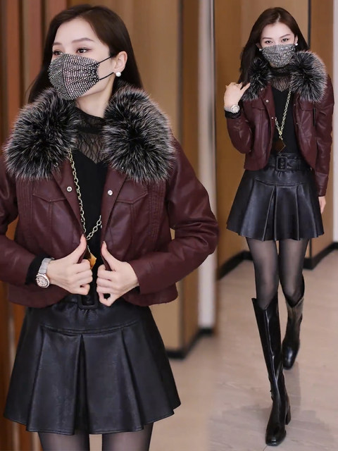 Autumn and winter short leather jacket for women 2024 new high-end ...