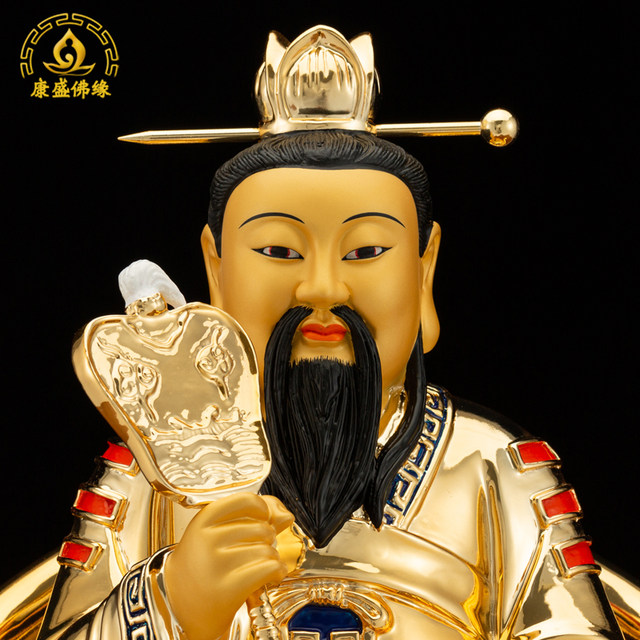 San Mao Zhenjun statue Taiwan gilt bronze Maoshan founder Mao Ying Mao ...