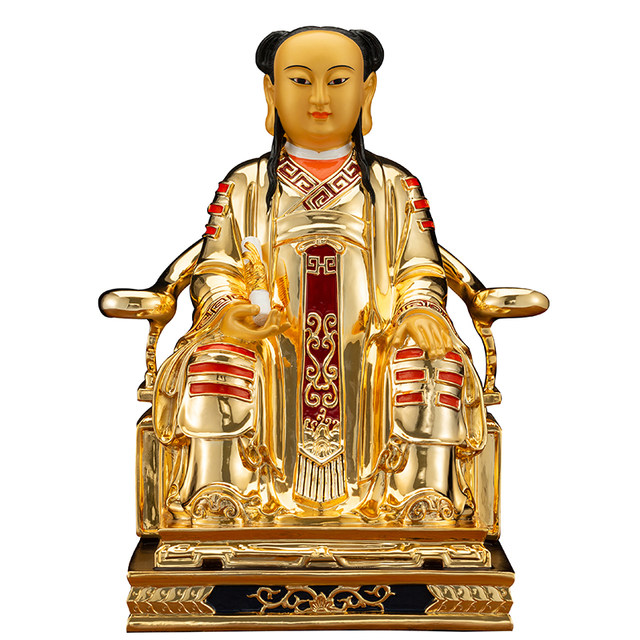 San Mao Zhenjun statue Taiwan gilt bronze Maoshan founder Mao Ying Mao ...