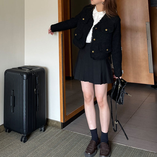 shezero gray anti -walking light skirt summer black college wind high waist thin pleated pleated ...