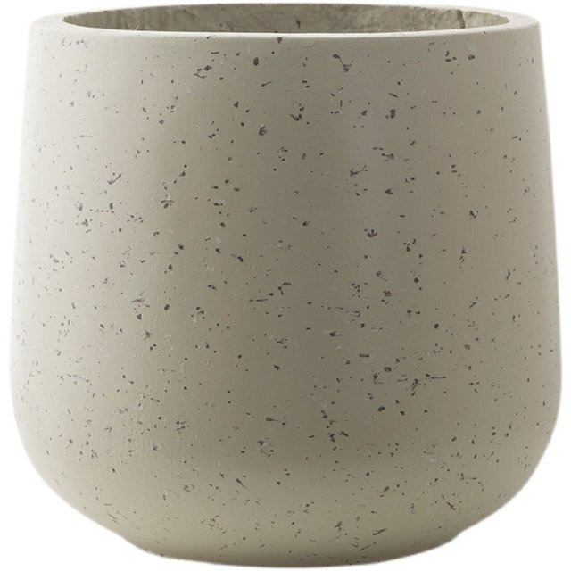 Round cement flower pot, light luxury and high-end sense, magnesium mud ...