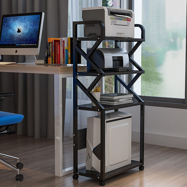 Removable printer rack solid wood computer host bracket floor-standing ...