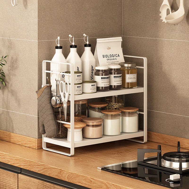 Corner Condiment Seasoning Rack - Narrow Household Countertop Oil Salt ...