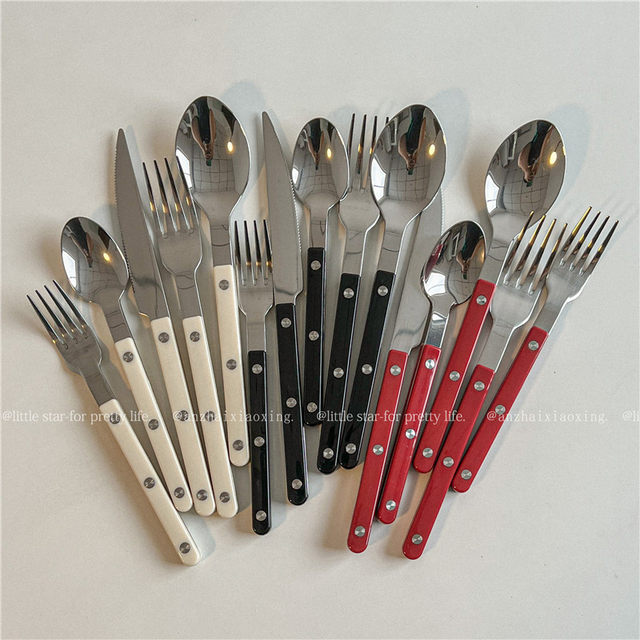 French ins style Western food knife, fork and spoon, dessert fork and ...