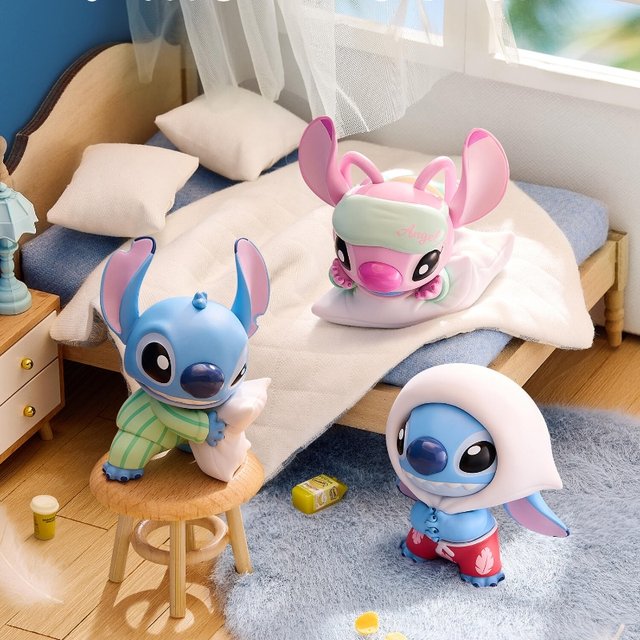 Miniso Disney Stitch Pajamas Blind Box Pillow Fight Cute Doll Figure ...