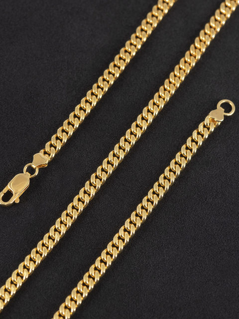 wbj定制珠宝4mm古巴领链银镀金S925纯银镀金银饰全国