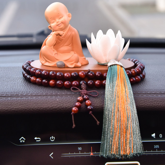 Car ornaments creative cute little monk car center console Buddhist ...