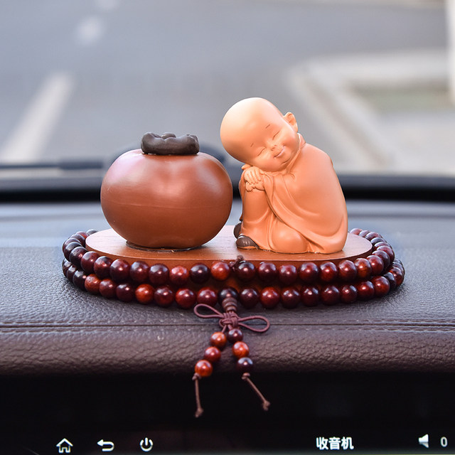 Car ornaments creative cute little monk car center console Buddhist ...