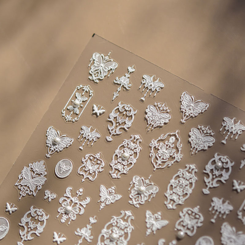 Crystal Diamond Baroque Butterfly Nail Art Sticker New 5d Relief Three ...