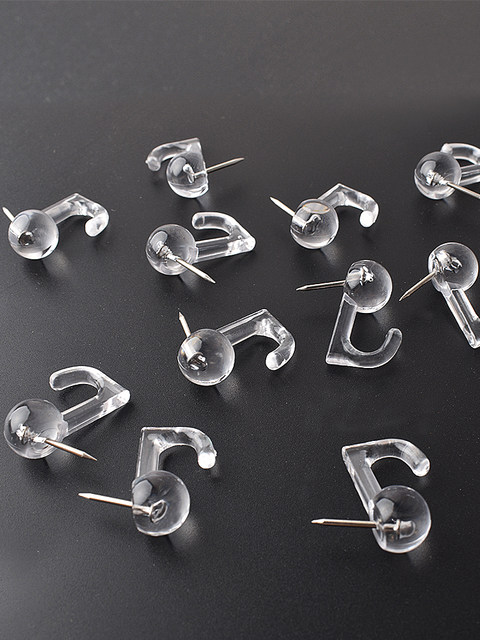 50 creative office soft wooden board fixed nails transparent hooks ...