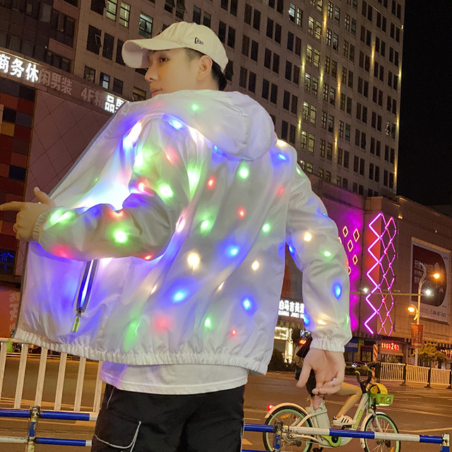 Clothes that glow at night for men and women led colorful jackets ...