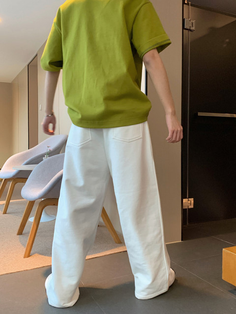 MADEINWN Gaoke heavy solid color straight-leg trousers for men and ...