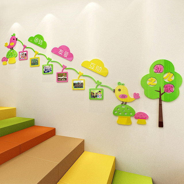 Kindergarten Early Education Center Corridor Stairs Wall surface layout ...