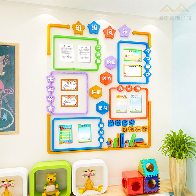 Primary school classroom wall layout class style works display bulletin ...