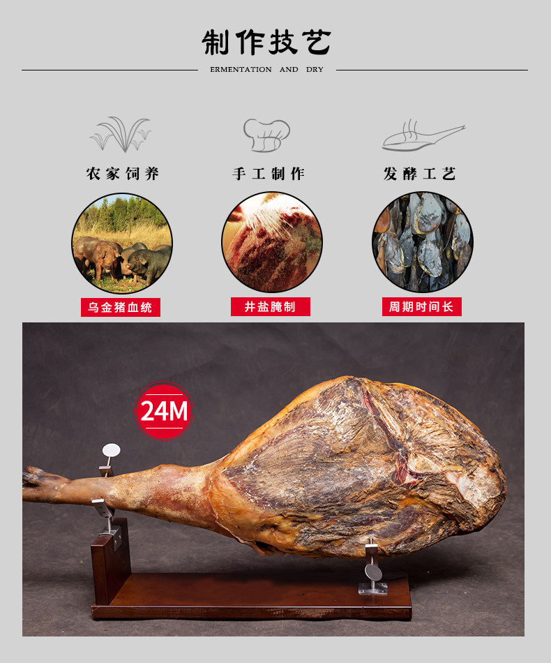 Fermented fragrant ham 2Jin [Jin equals 0.5kg] meat Mid-Autumn Festival ...