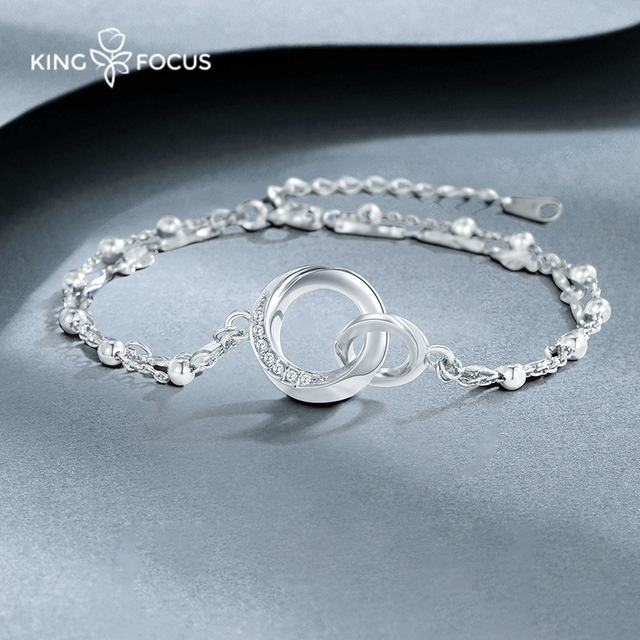 999 sterling silver Mobius ring silver bracelet female light luxury villain 2024 new bracelet ...