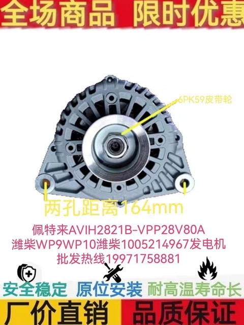 Weichai 1005214967 generator Petola AVIH2821B-VPP Weichai WP9WP10 power ...