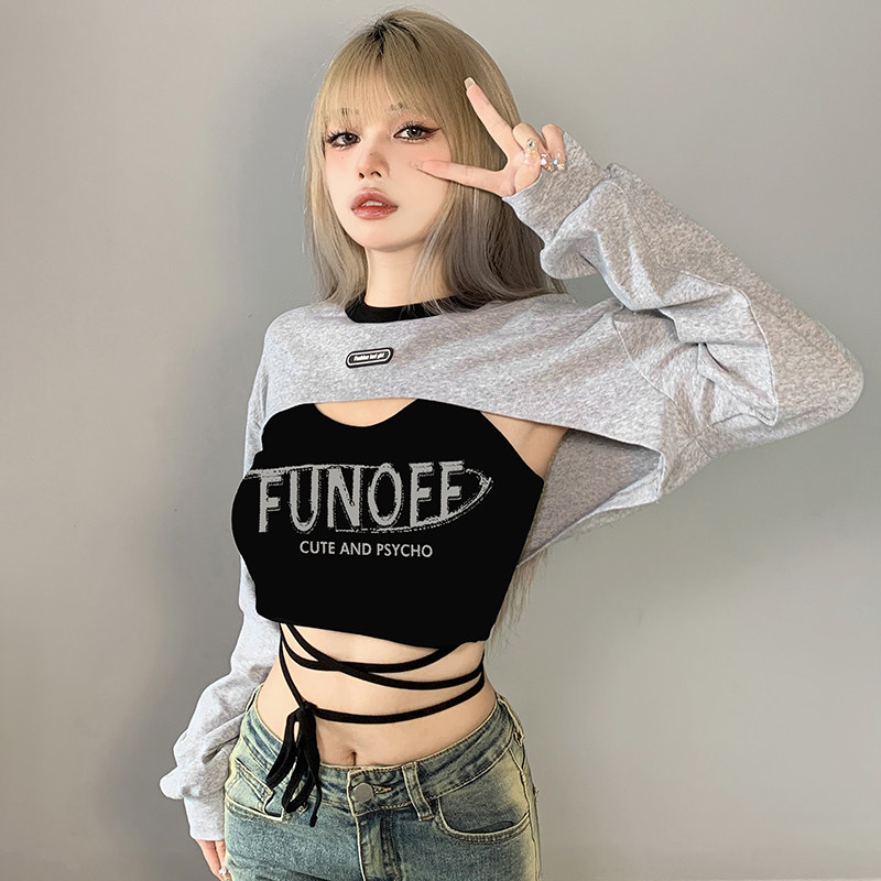 WEEKEEP hot girl style fashionable and versatile two-piece set for ...