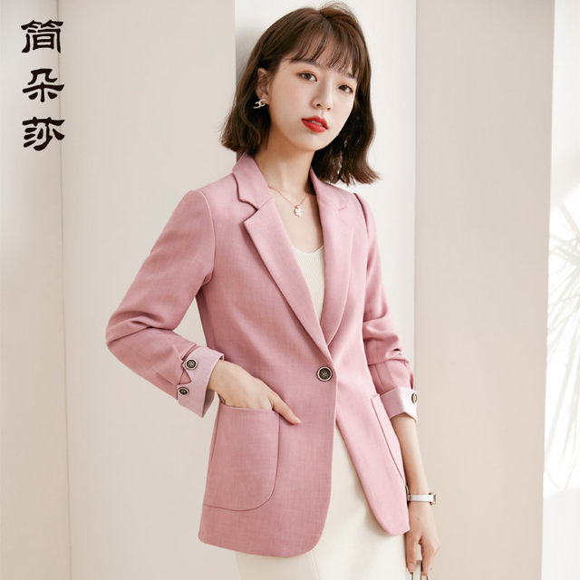 Pink small blazer for women in autumn and winter, Korean version, slim ...