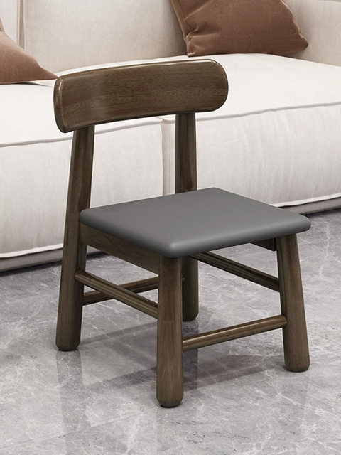 Solid wood backrest small chair for children's home living room sofa ...