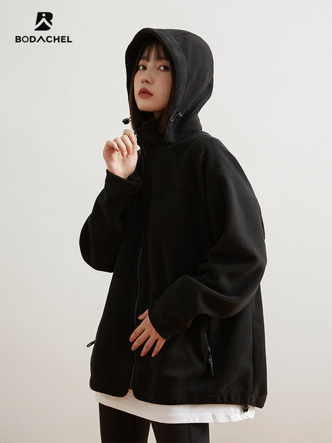 Octave Hill Compound Velvet Sweatshirt Loose Couple Fleece Jacket Women ...