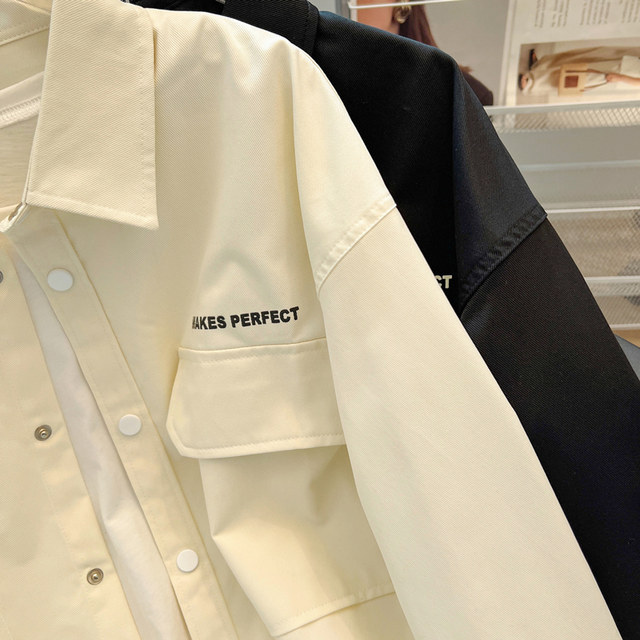 Work jacket men's summer casual handsome denim shirt shirt jacket men's ...