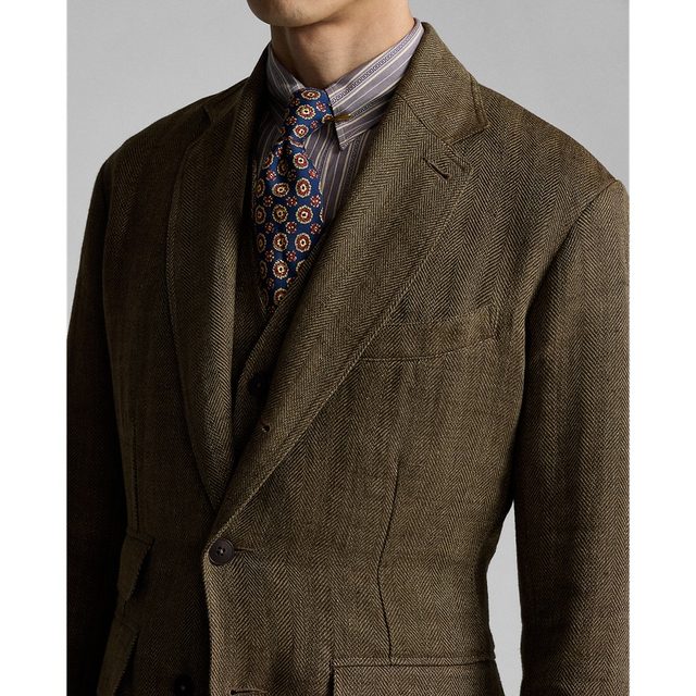 RRL Men's Fall 24 Shoulderless Padded Herringbone Twill Jacket RL94021