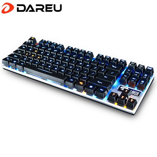 Daryou mechanical keyboard ek815 luminous wired eating chicken green axis game e-sports office ...