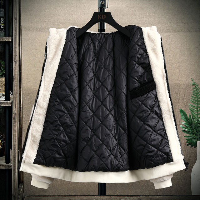 Lamb velvet jacket for men's autumn and winter clothes plus cotton ...