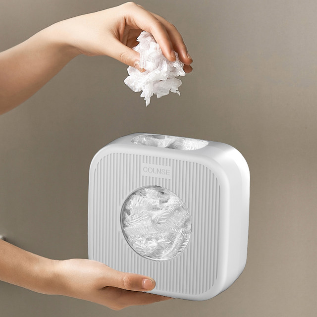 Disposable plastic wrap set storage box artifact extractable wall ...