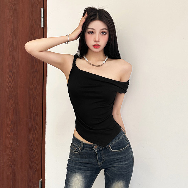 KLIOU pure lust chic slant neck off-shoulder vest for women with ...