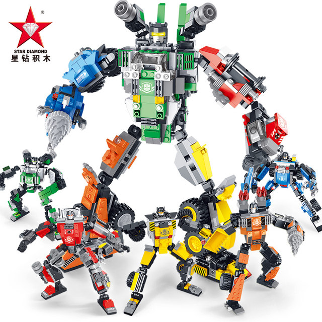 Star Diamond Blocks Volleyball Soldiers Chinese Toys Installation ...