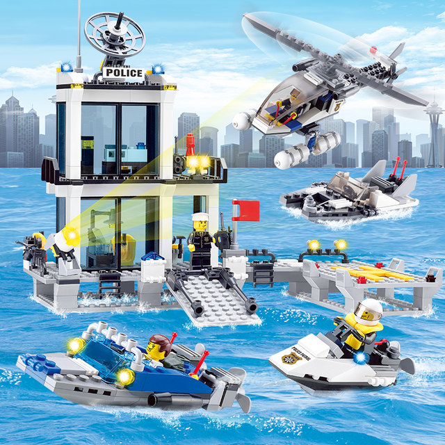 Kaizhi Building Blocks Boys Assemble Police Cars Children's Small ...